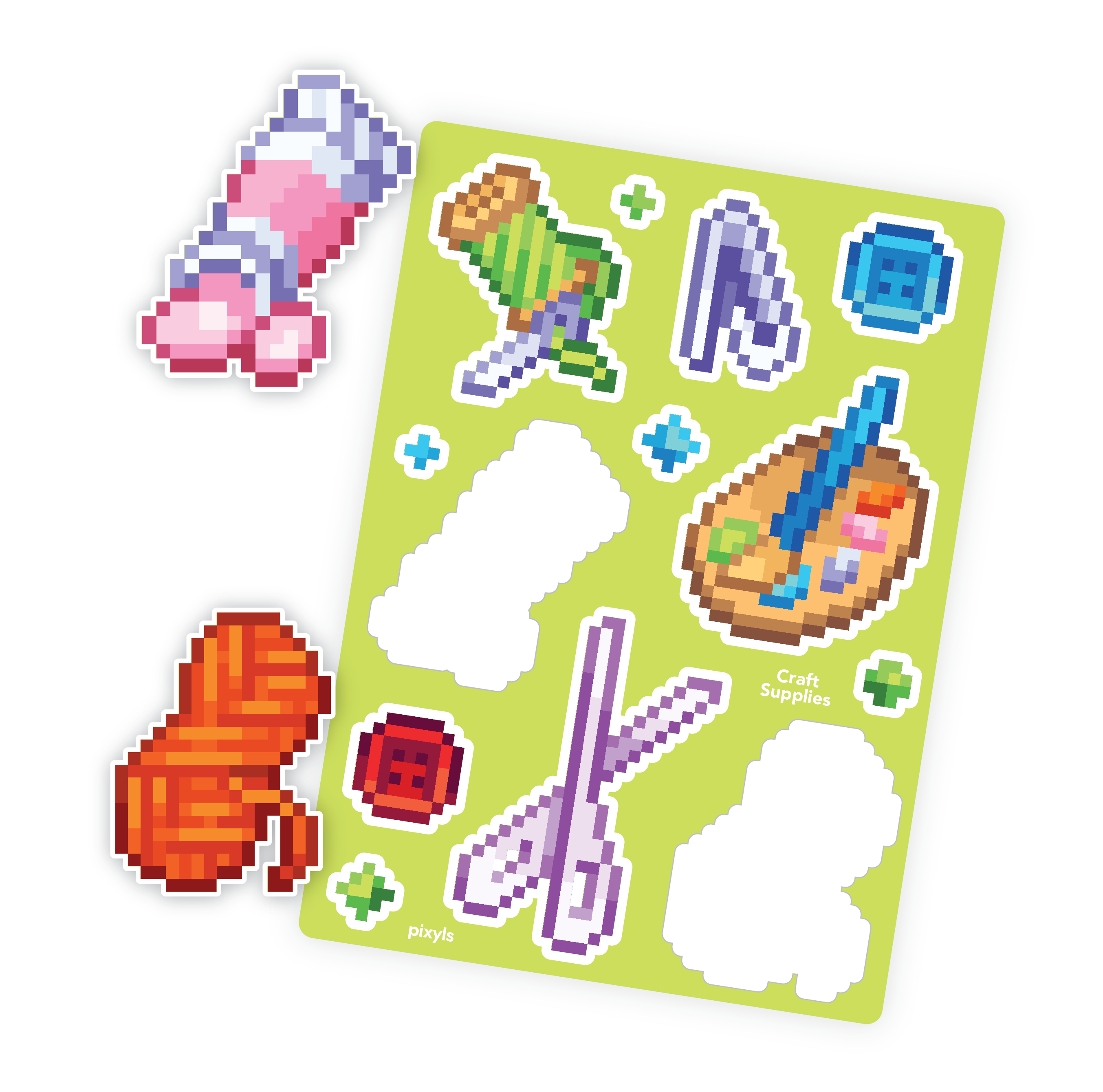 Craft Supplies Sticker Sheet | Pixel Art Sticker by Number Craft Kit ...