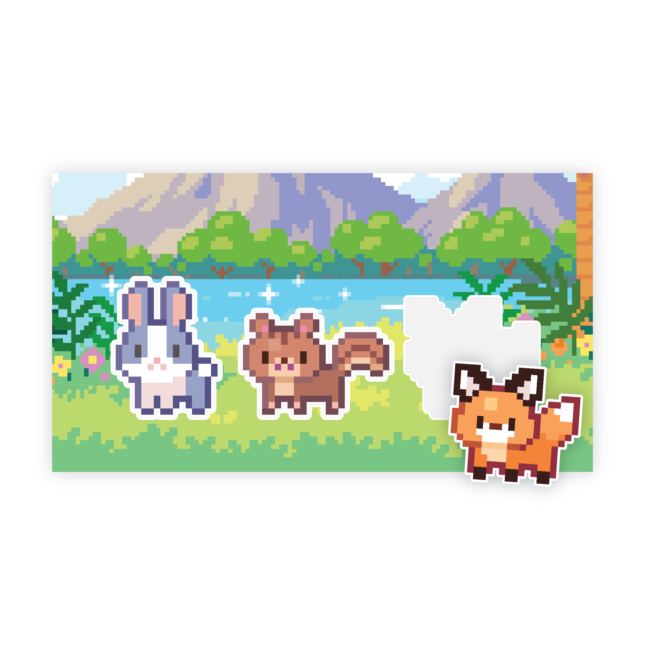 Forest Animals Sticker Sheet | Pixel Art Sticker by Number Craft Kit ...
